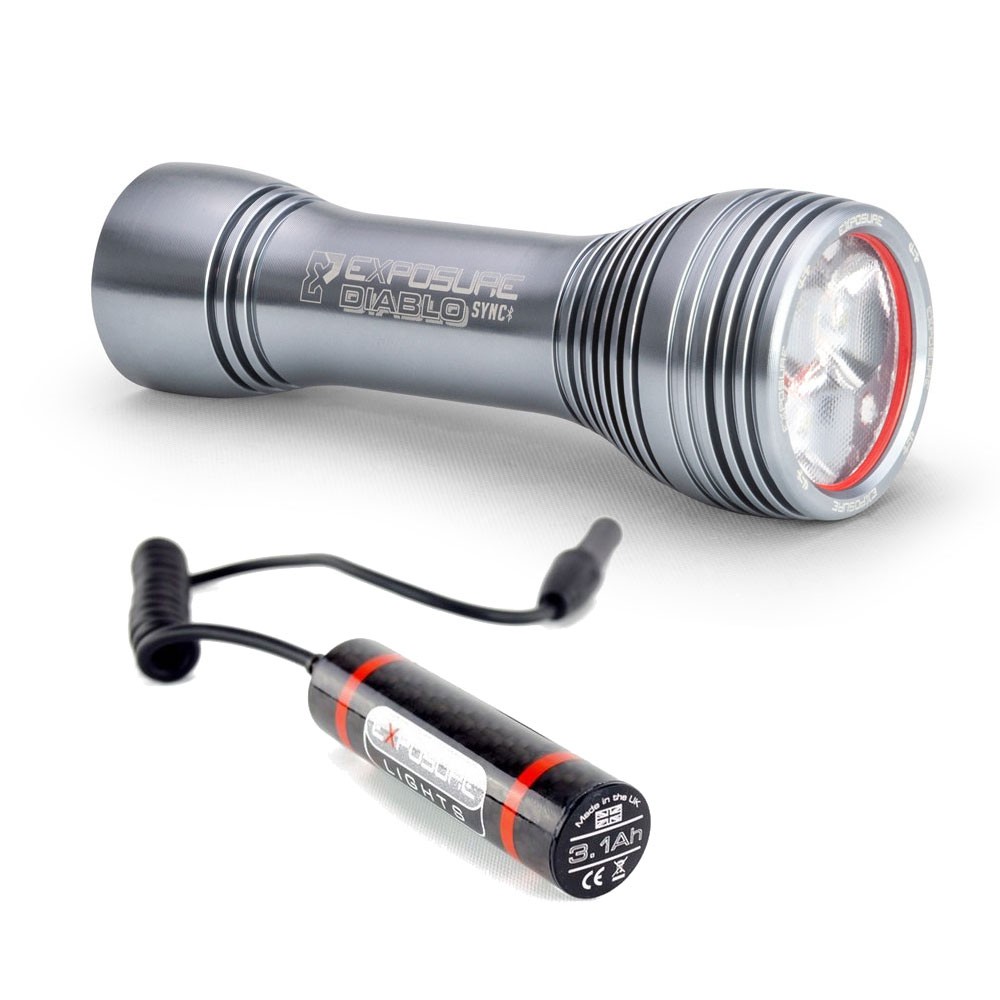 Exposure Lights Diablo Sync Front Light with Support Cell 3.4A Battery ...