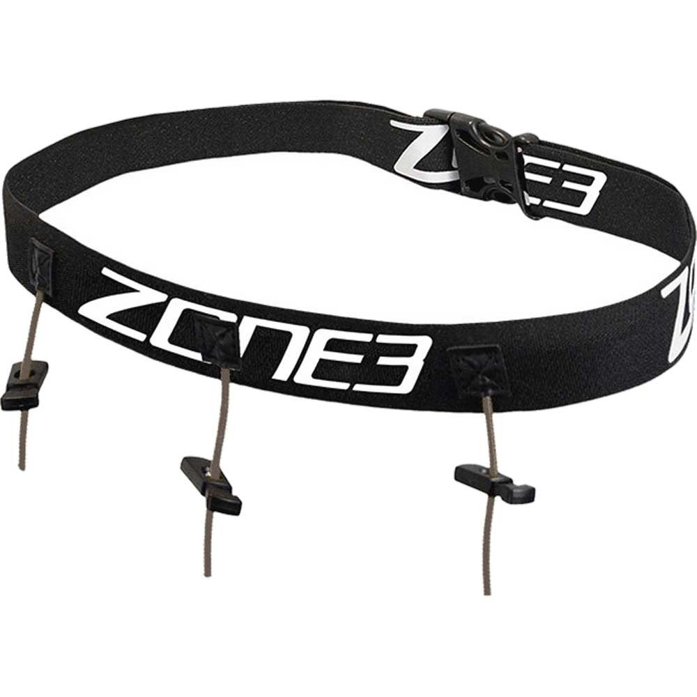 Zone3 Triathlon Race Belt Black/White | Sigma Sports