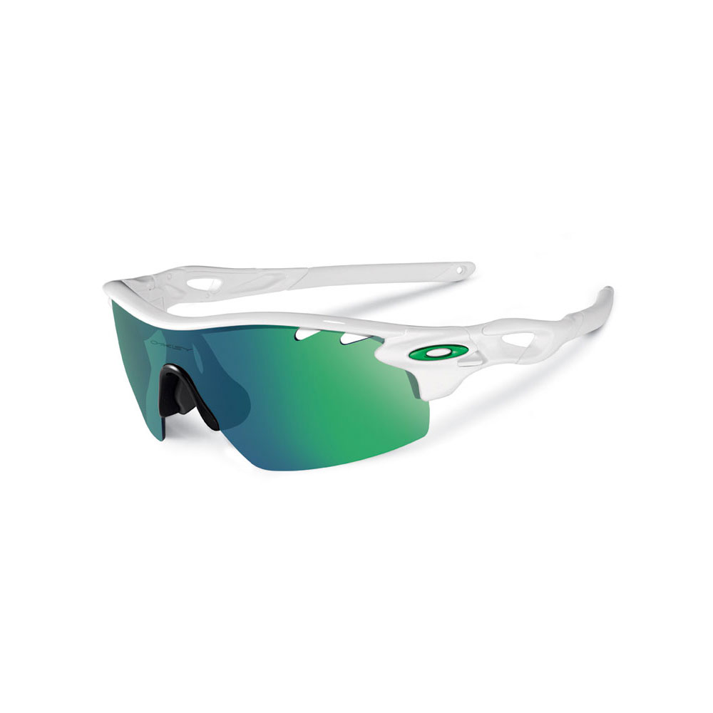 Oakley Radarlock Pitch White with Jade Iridium Lens | Sigma Sports