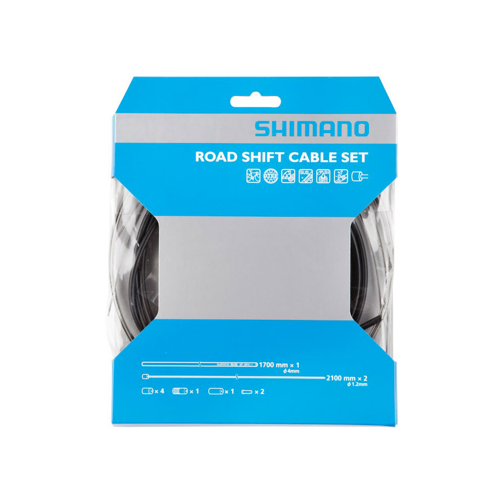 Shimano Road Gear Cable Set with PTFE Coated Inner Wire - Black | Sigma ...