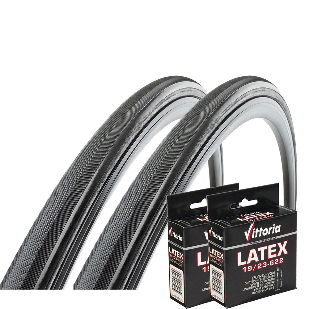 Vittoria Open Corsa CX III Clincher 25mm Tyres with Latex Inner Tubes | Sigma Sports
